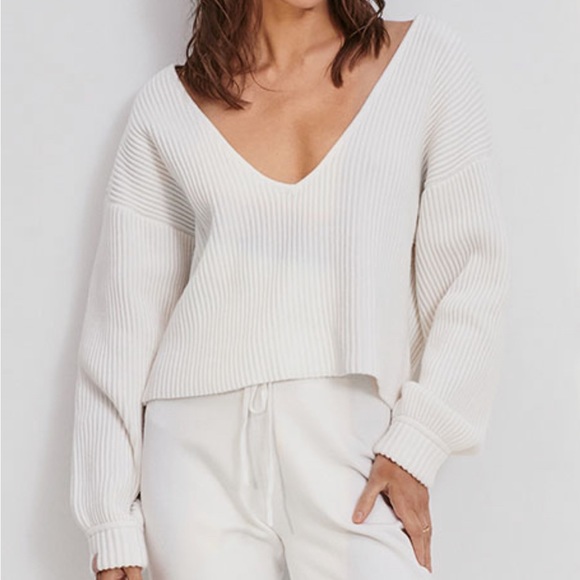 lunya | Sweaters | Lunya Reversible Open Back Cozy Cotton Silk Knit ...